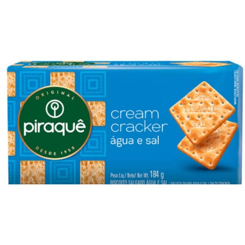 Piraque Biscoito Cream Cracker Agua e Sal 184g | Brazilian Market NYC ...